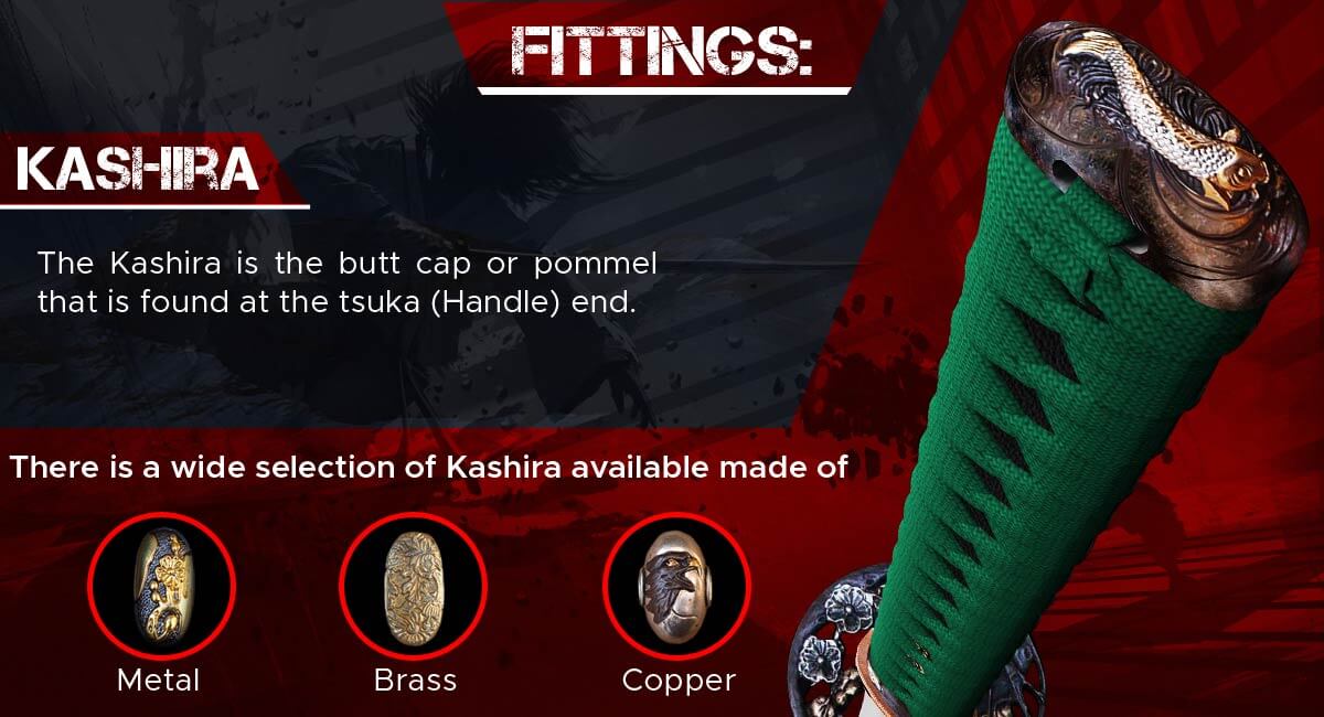 Kashira - The Japanese Sword Pommel (Butt Cap)