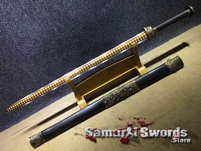 1060 Carbon Steel Jian Chinese Sword With Redwood Saya