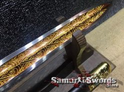 1060 Carbon Steel Chinese Jian Sword With Ebony Wood Saya