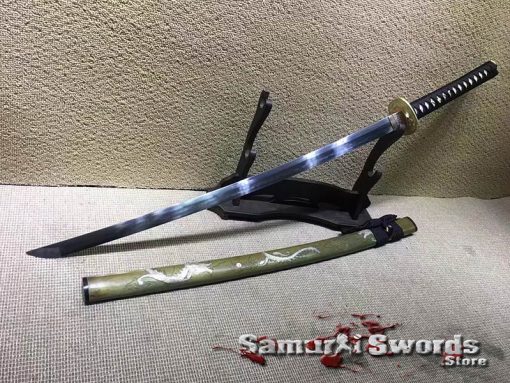 Samurai Katana Sword T10 Folded Clay Tempered Steel with Seashell ...