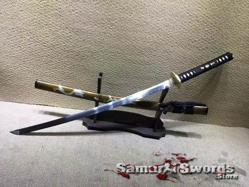 Samurai Katana Sword T10 Folded Clay Tempered Steel with Seashell ...