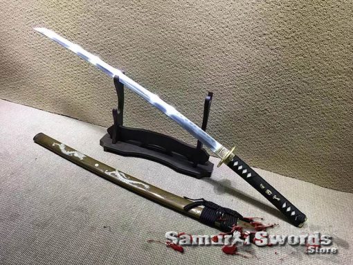 Samurai Katana Sword T10 Folded Clay Tempered Steel with Seashell ...