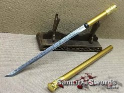 Cane Sword 1060 Carbon Steel With Stainless Steel Saya