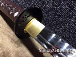 Battle Ready Wakizashi T10 Clay Tempered Steel with Black Saya