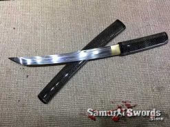 Tanto T10 Clay Tempered Steel with Full Ray Skin Buffalo Horn Saya