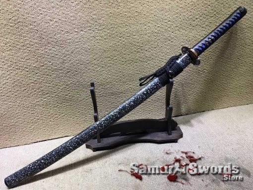Samurai Katana T10 Folded Clay Tempered Steel with Feather Hadori ...
