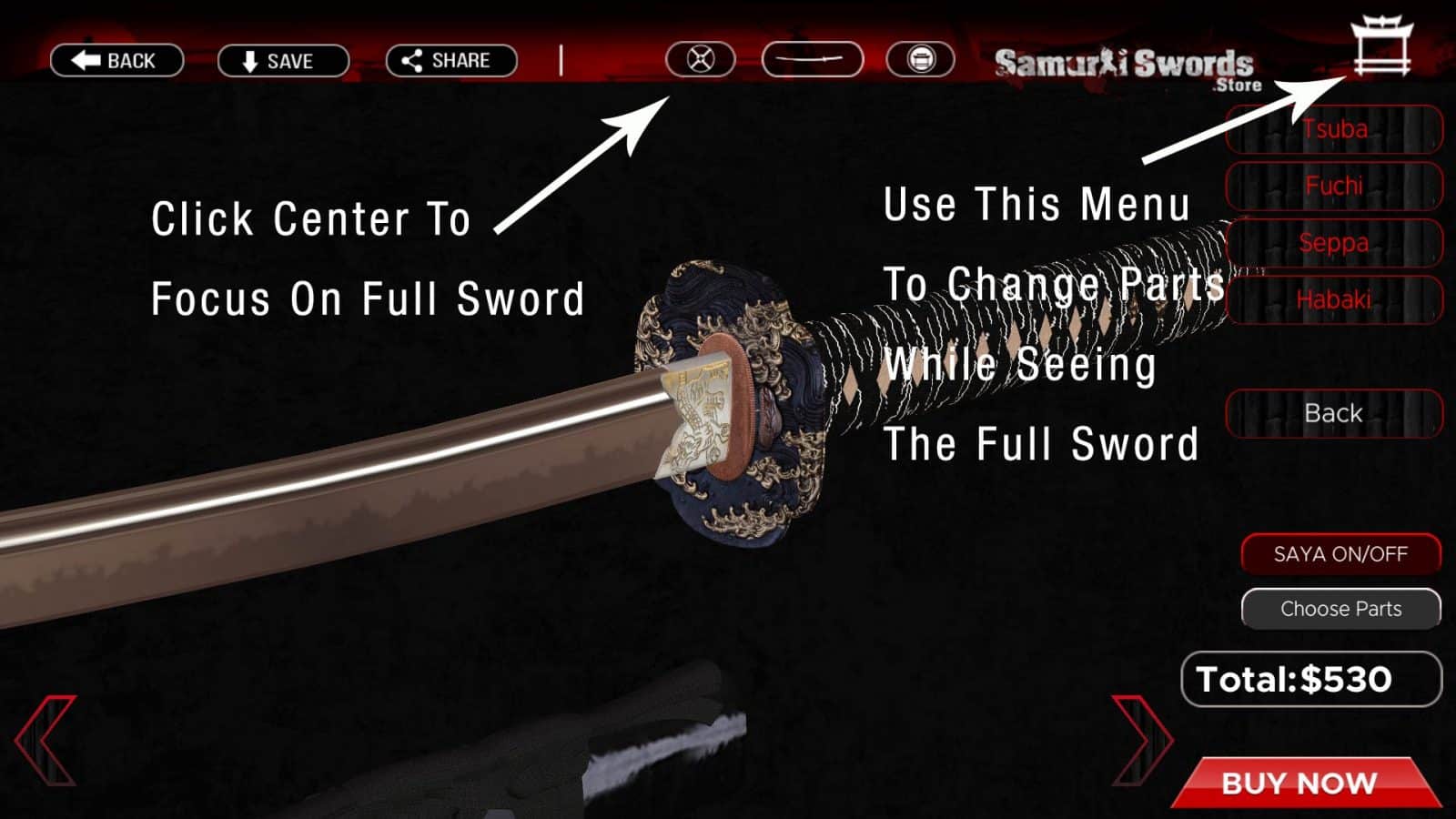 App Guide - Samurai Swords Store