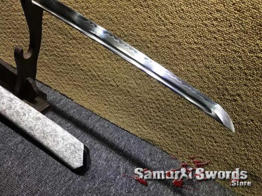 Battle Ready Katana T10 Clay Tempered Steel with Special White Marble ...