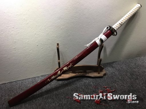 Katana Wakizashi Sword Set T10 Folded Clay Tempered Steel with Hadori ...