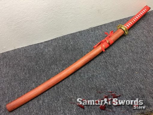 Tactical Katana 9260 Spring Steel Redwood Saya