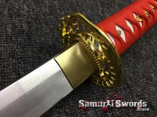 Tactical Katana 9260 Spring Steel Redwood Saya