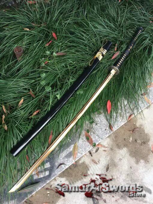 Nodachi Sword 9260 Spring Steel Gold Acid Dye