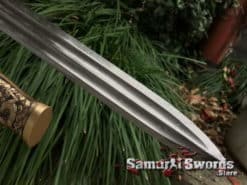 Chinese Jian Sword T10 Folded Steel with Ebony Wood Saya