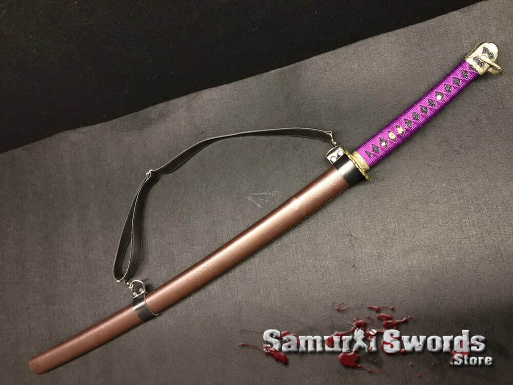 Blue Blade Katana 1060 Carbon Steel with Blue Acid Dye with Sythentic ...