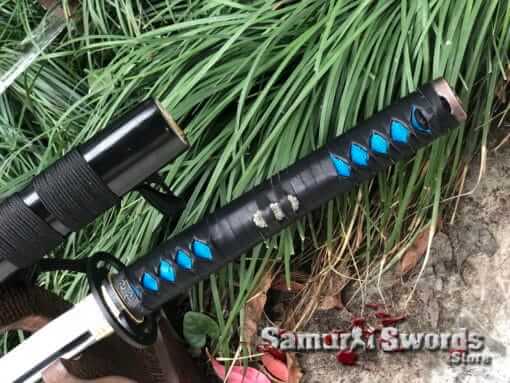 Shinken Katana T10 Clay Tempered Steel with Black Acid Dye, Hadori ...